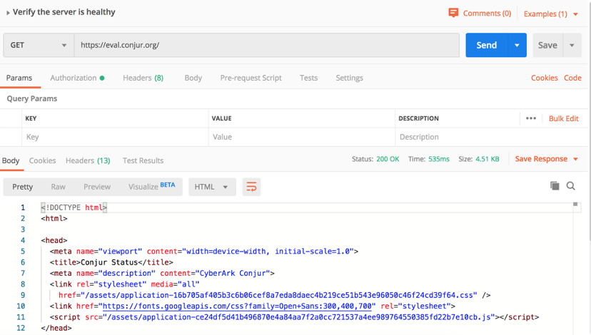 How to Build Your Secrets Management REST API's into Postman - Conjur